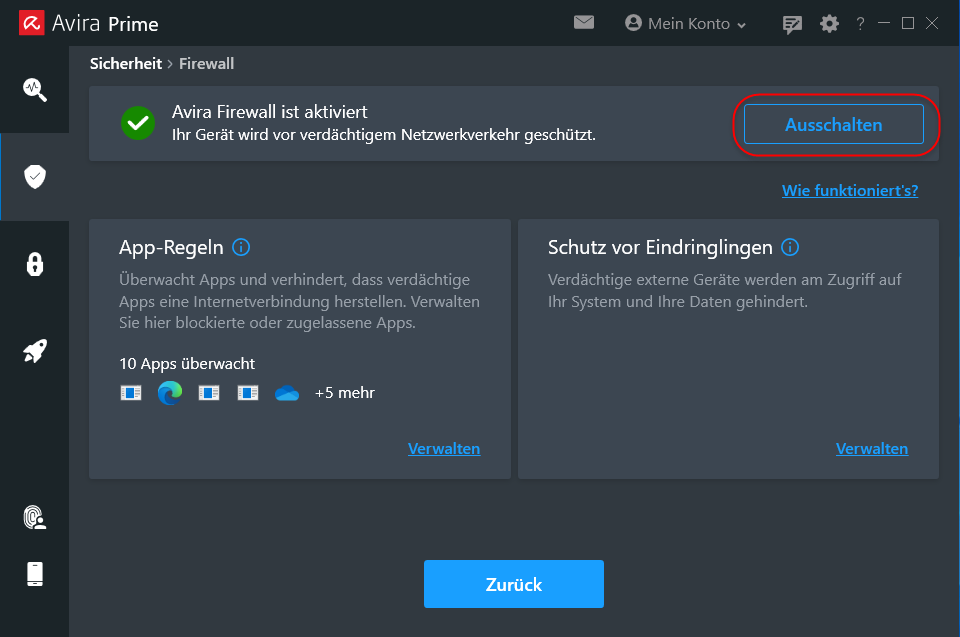 Verwalten Sie die Firewall in der Avira Security – Offizieller Avira ...